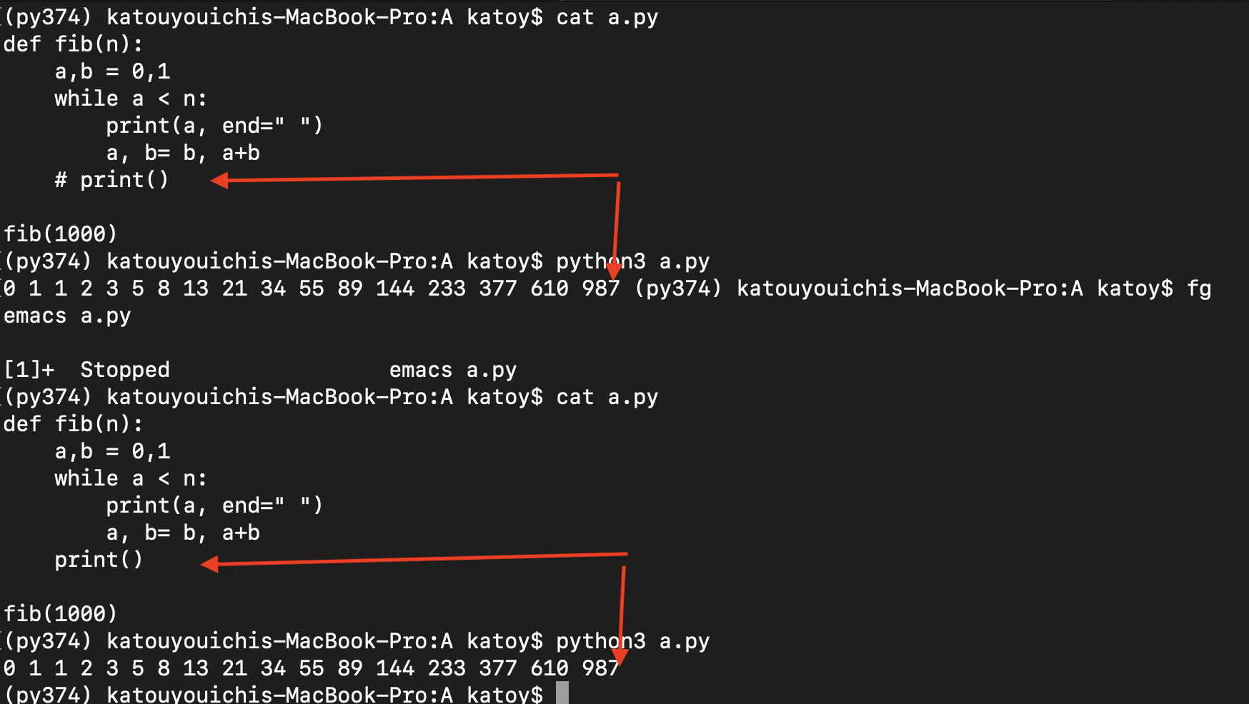 pythonのprint関数について