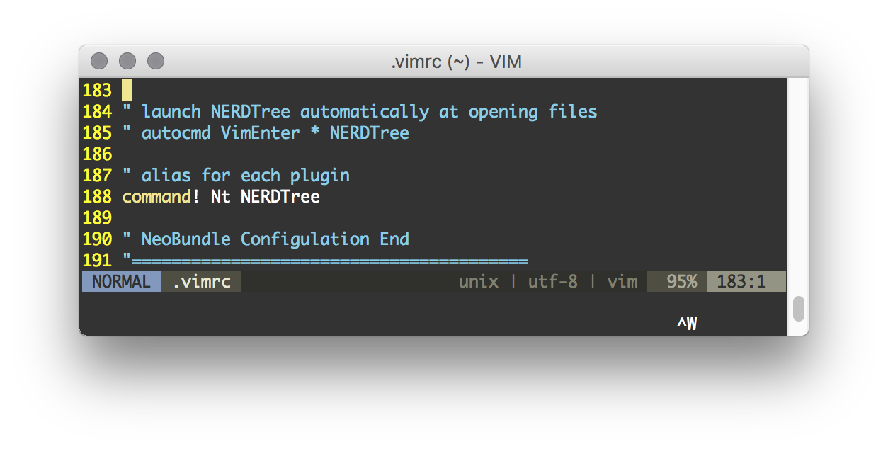 MacVimでshowcmdの行がコマンド行と別の行で表示される | teratail