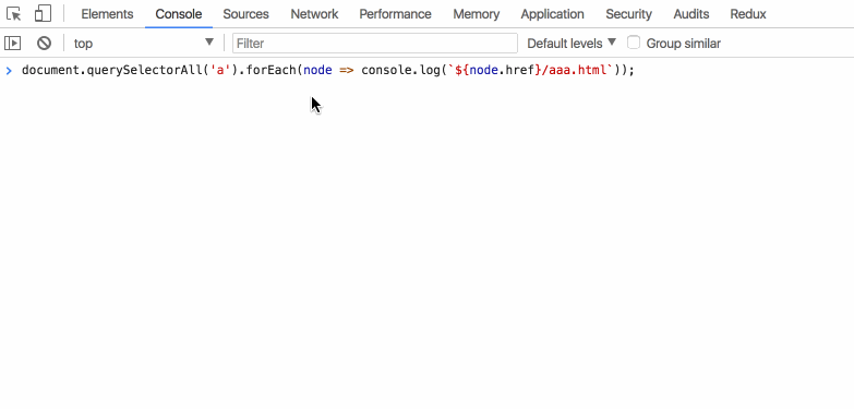 一度にaタグのhrefの最後尾に任意のURLを追加する | teratail