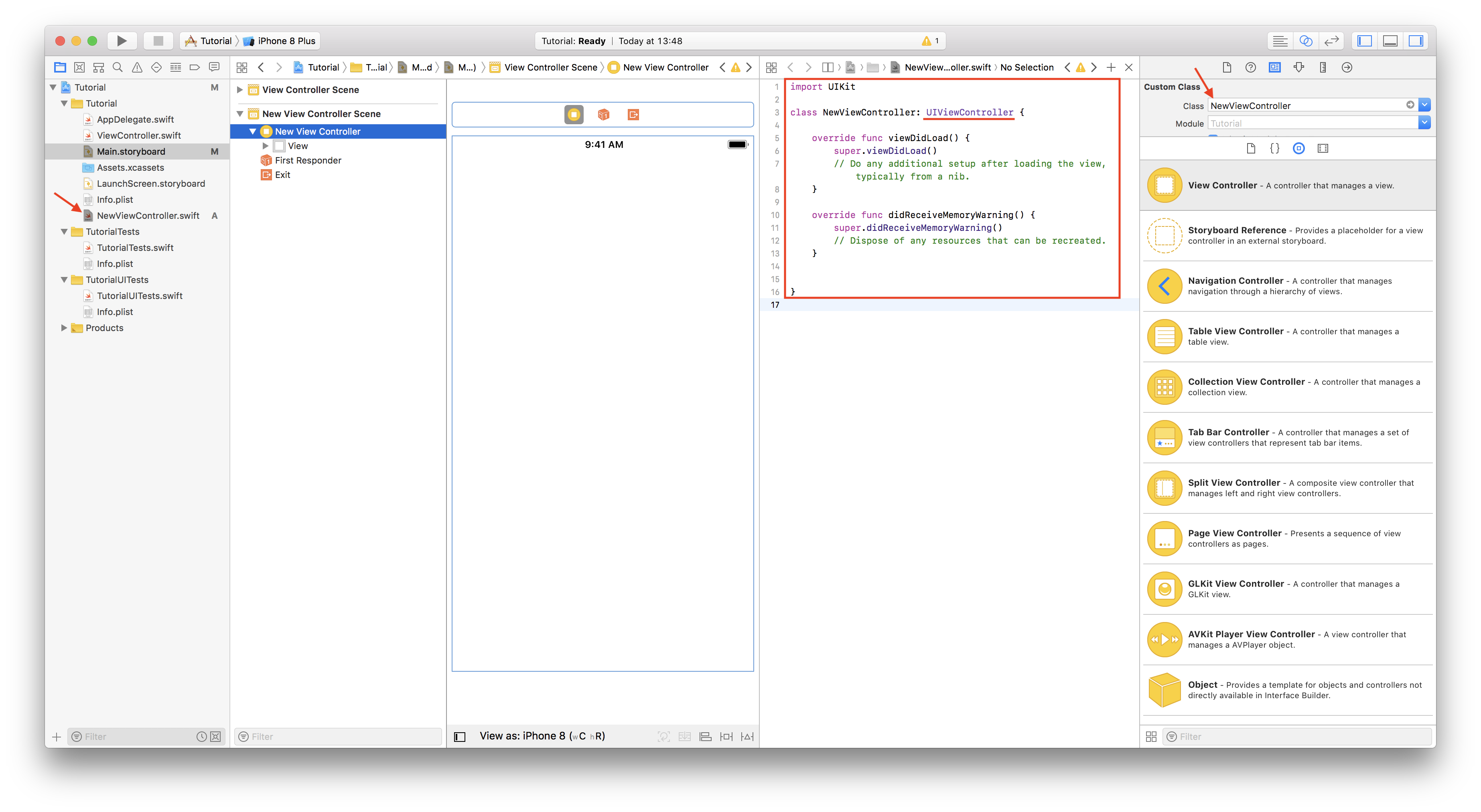 Xcodeで新しいページのコードを書く場所について | teratail