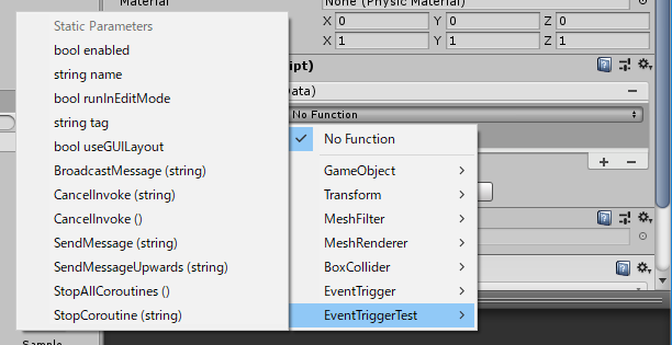 EventTriggerの引数でPointerEventDataが使えない。