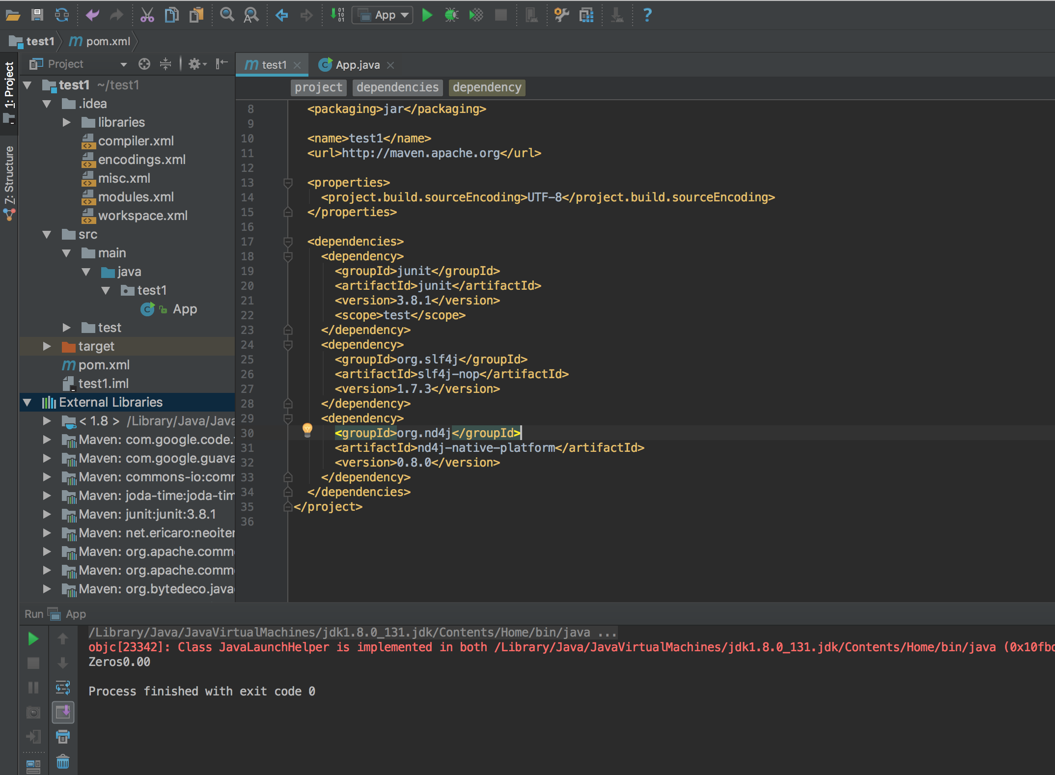 IntelliJを用いたND4Jライブラリのインポート