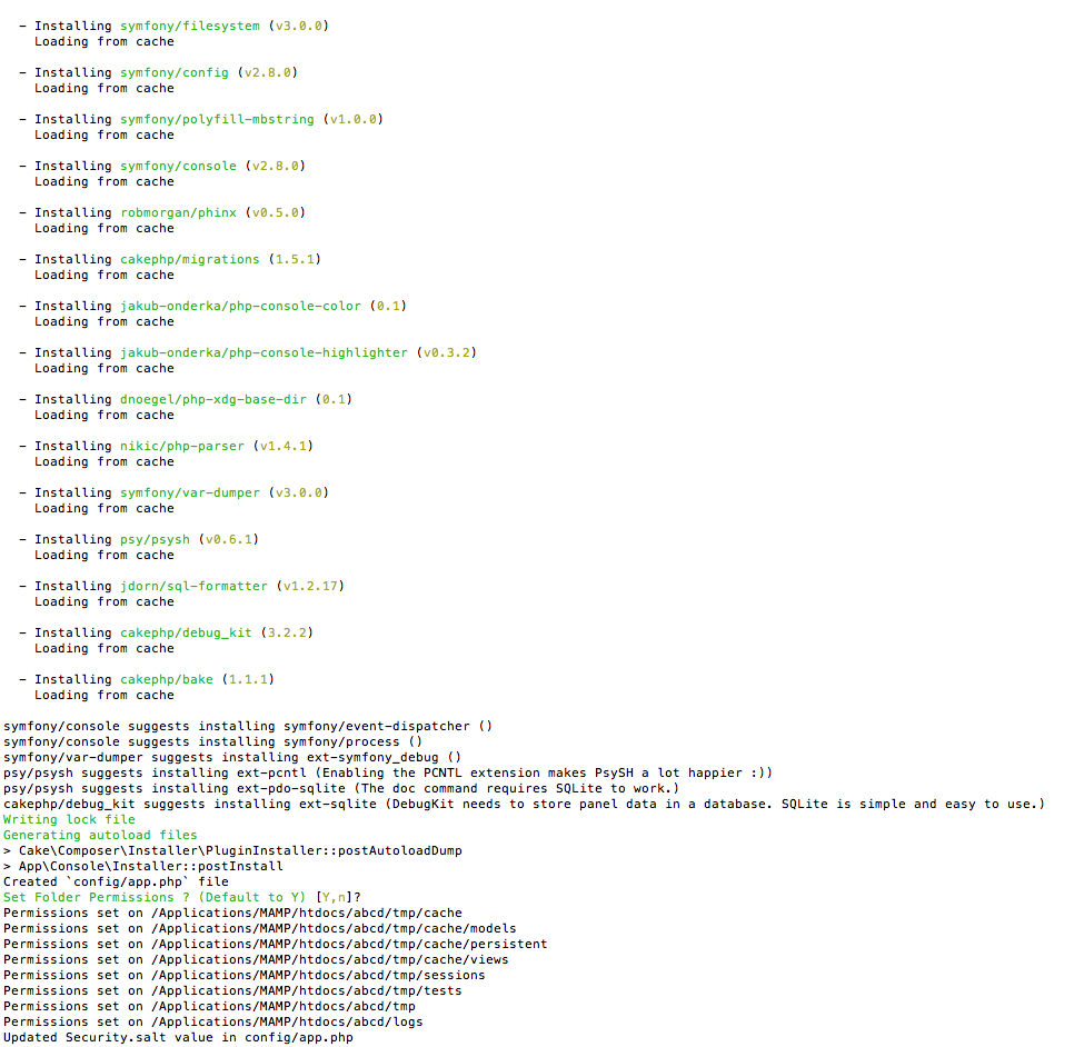Mampを使用した場合のcomposerでcakephp3xをインストールする方法