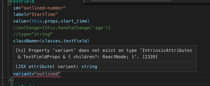 material-ui TextFieldのtypescript警告ー対応