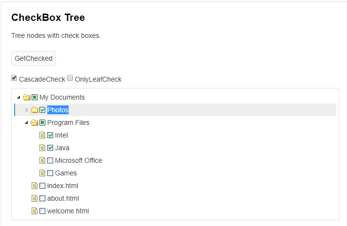 jQuery EasyUIのCheckBox Treeでファイルのみのカウントを行いたい。