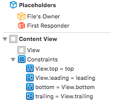 xibで作成したViewをStoryboardで利用してもStoryboardの制約が効かない