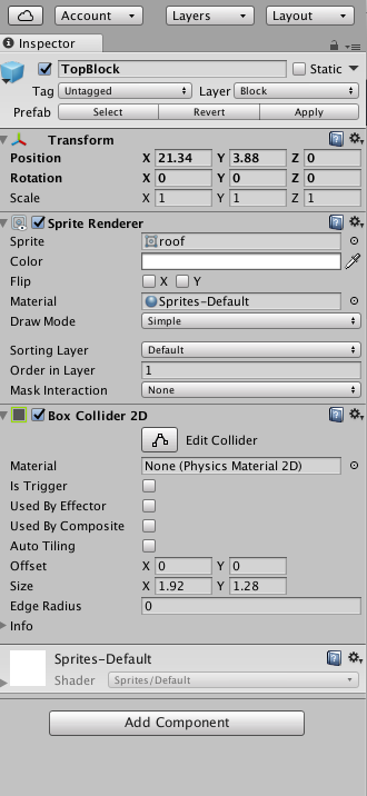 Unity2Dのゲームオブジェクトに設置したColliderが離れてしまうバグ | teratail