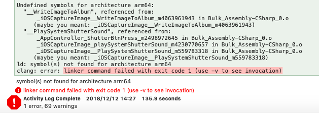 linker command failed with exit code 1 (use -v to see invocation)