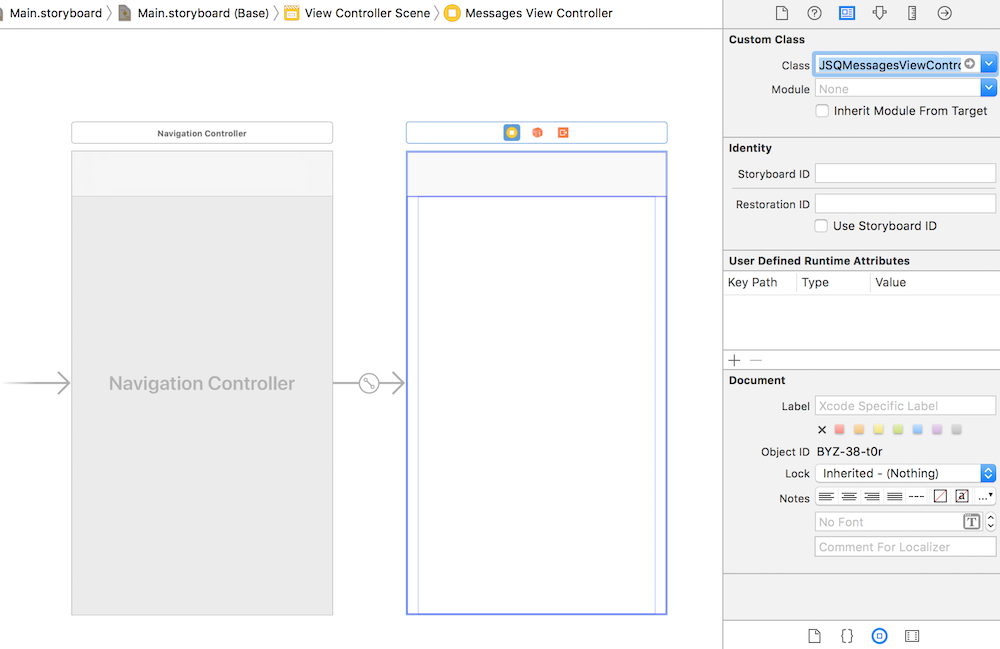 JSQMessagesViewControllerにナビゲーションバーが表示されず全画面になってしまう