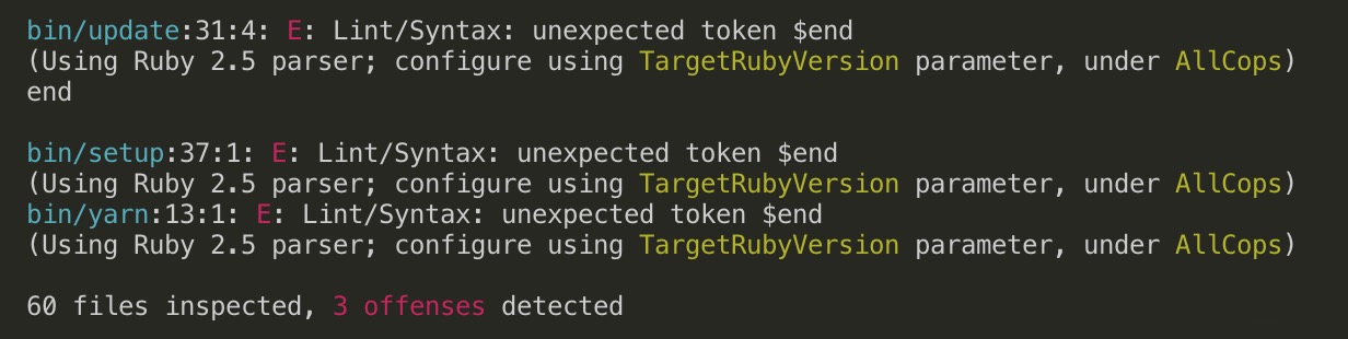 Lint/Syntax: unexpected token $end が解決しない