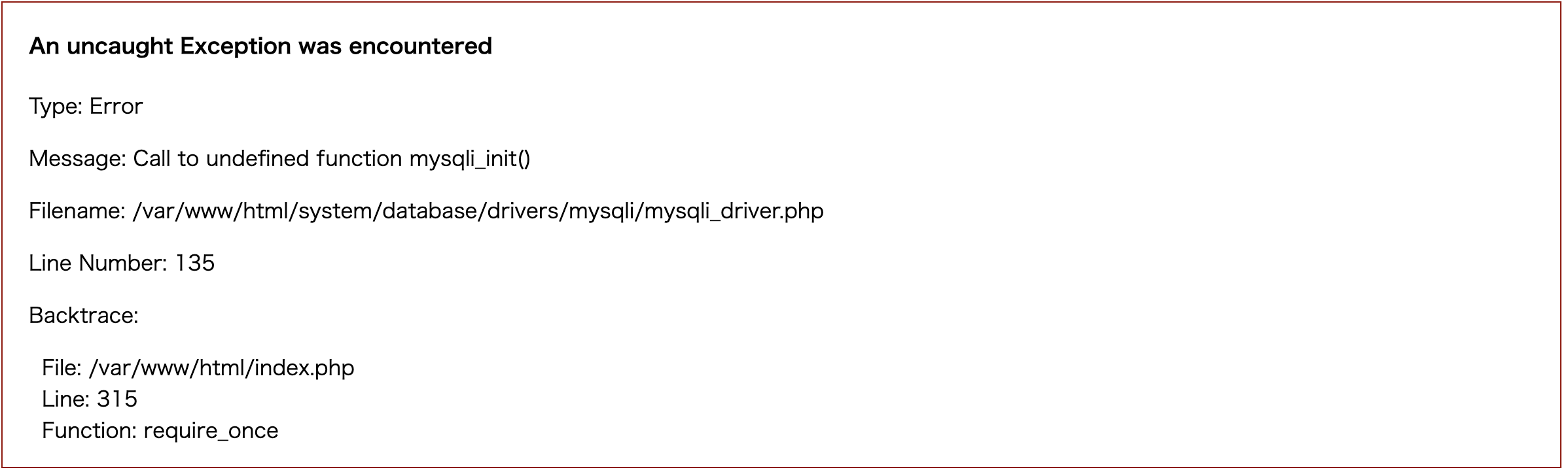 Docker環境でCodeIgniterのデータベース接続ができない | teratail
