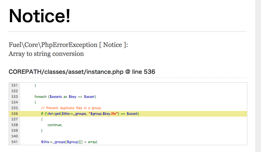 Php Fuelphp Assetクラスでclassセレクタを用いるとarray To String Conversionエラーが出てしまう。｜teratail