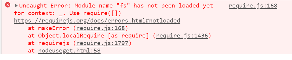javascriptで書かれたhtmlファイルでcsvファイルを作りたいが、var fs = require('fs');がエラーになる。 | teratail