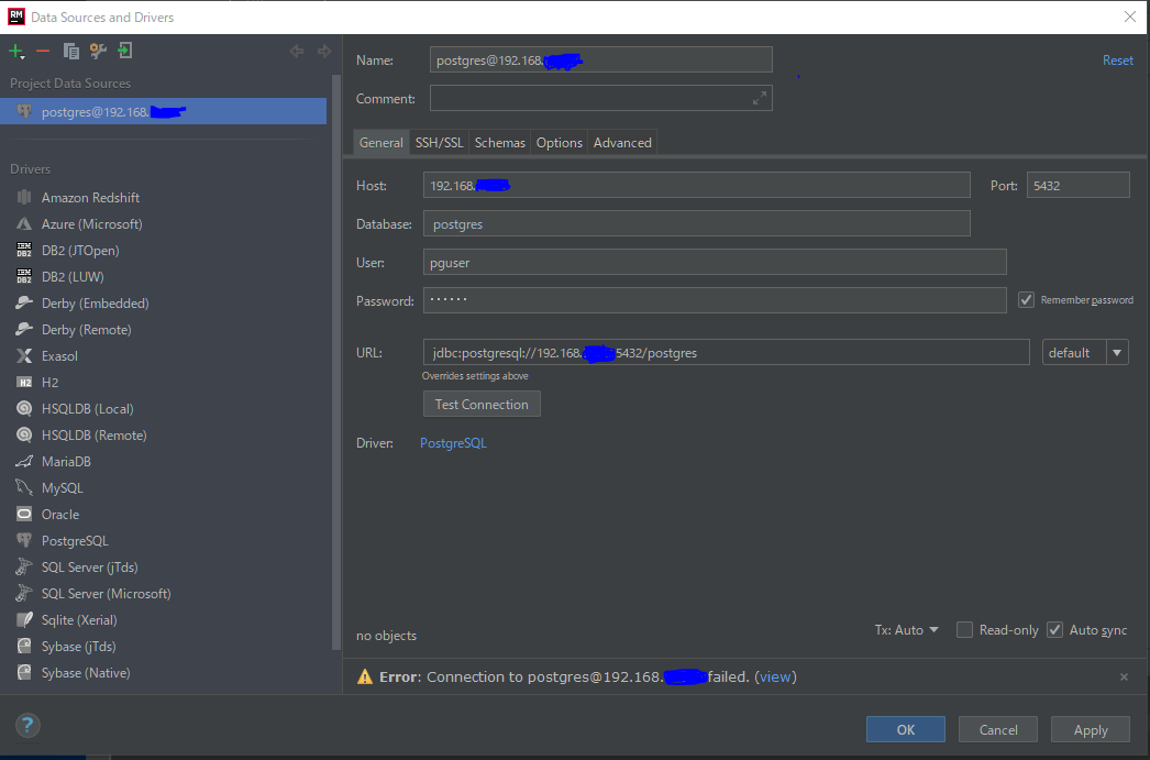 RubymineでPostgresqlをVagrantのUbuntuに接続したい。