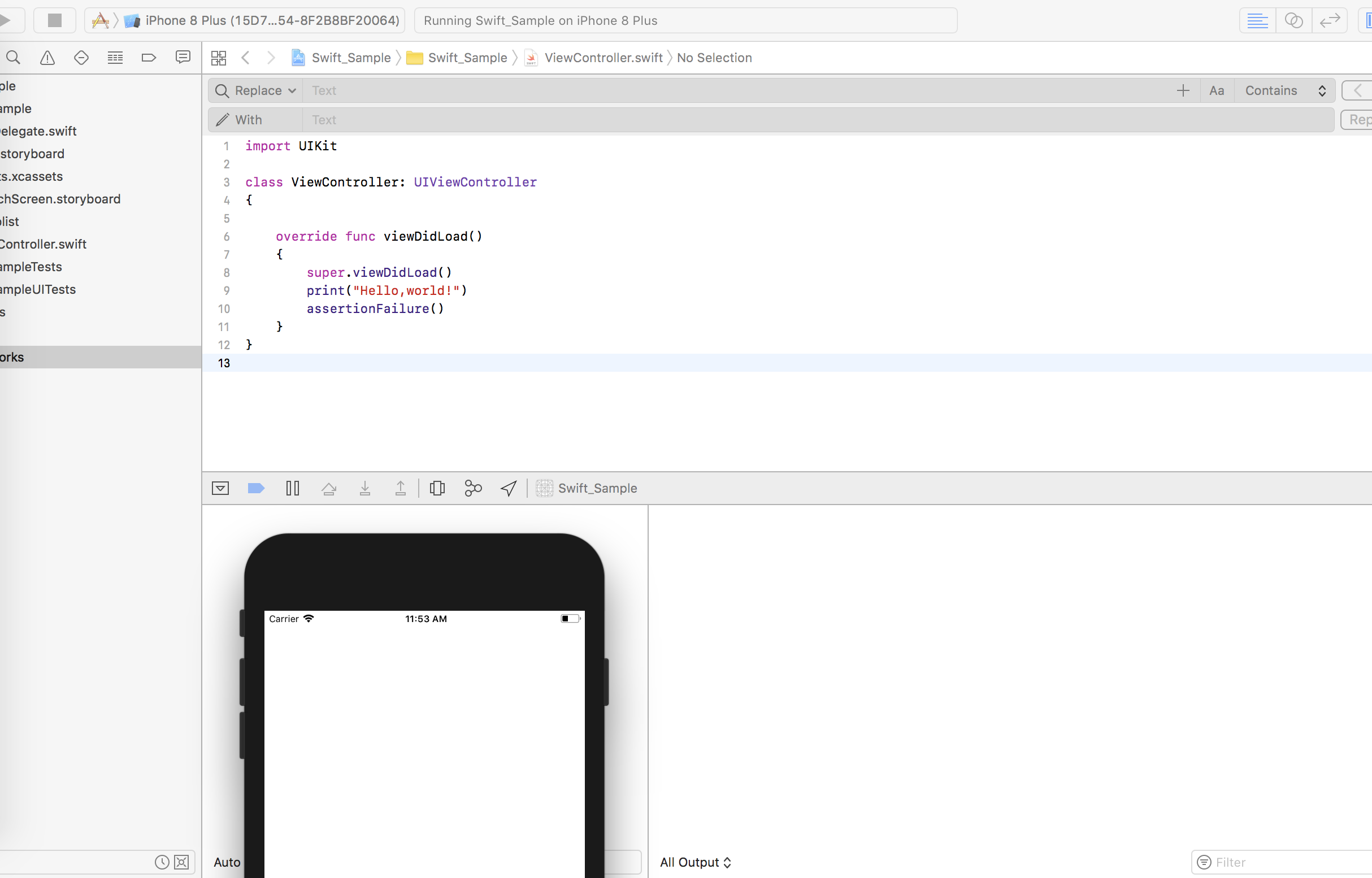 Swift4 Single View Applicationのprintによるデバッグ方法 | teratail