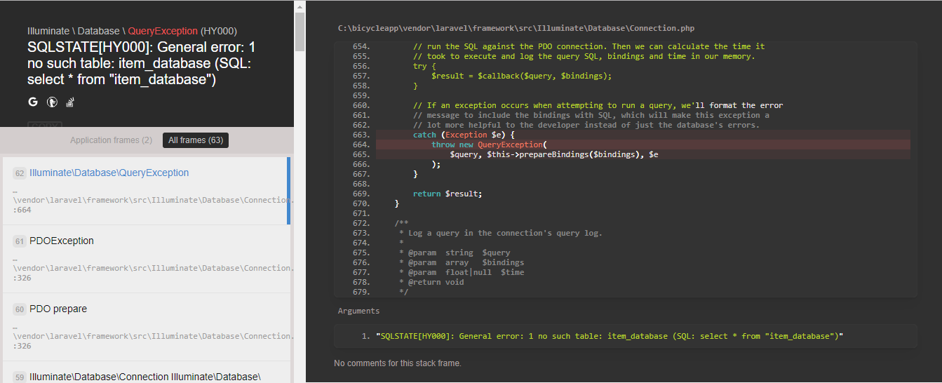 Laravel5でSQLite3に接続できない