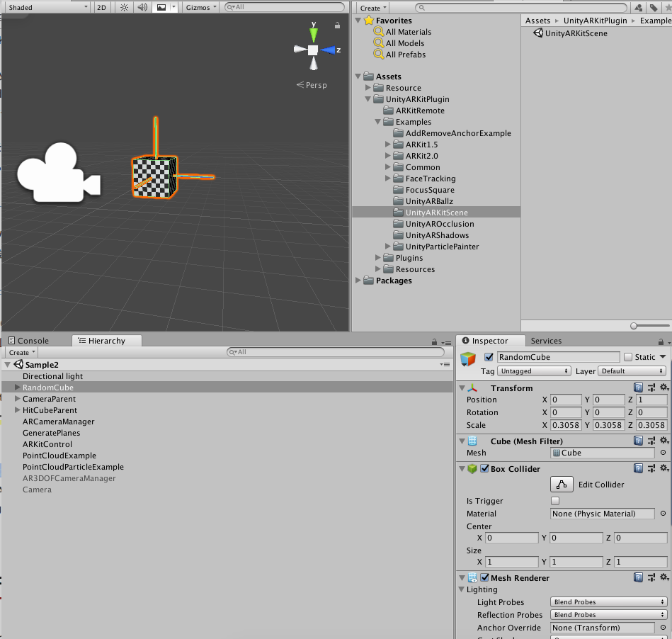 Unity ARkitの「RandomCube」の役割について