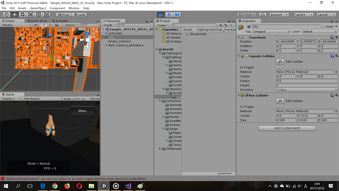 [Unity] Unity_chanが建物をすり抜ける