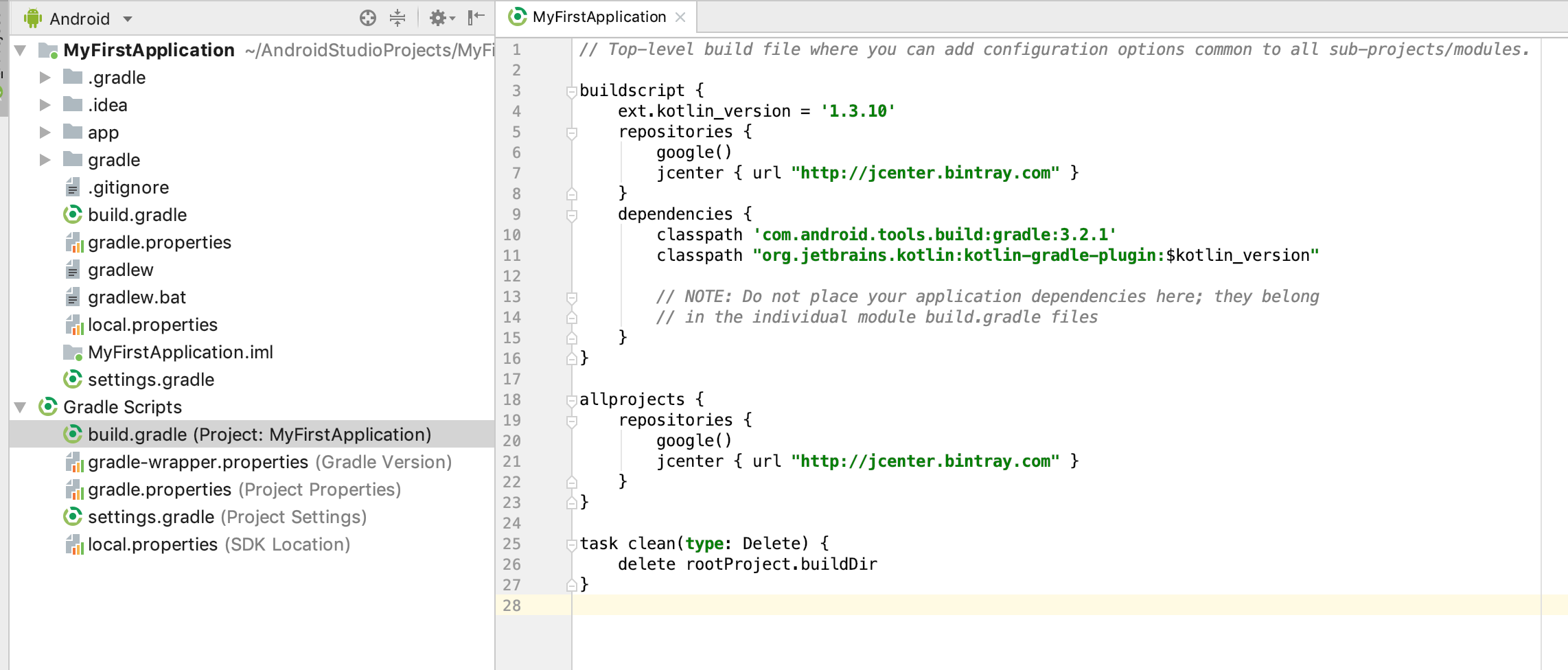 Android studio 3.2.1 で Gradle project sync failed が発生する