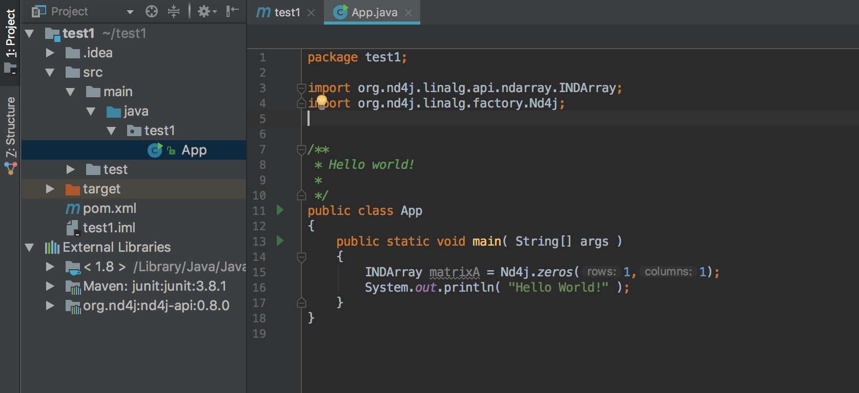 IntelliJを用いたND4Jライブラリのインポート