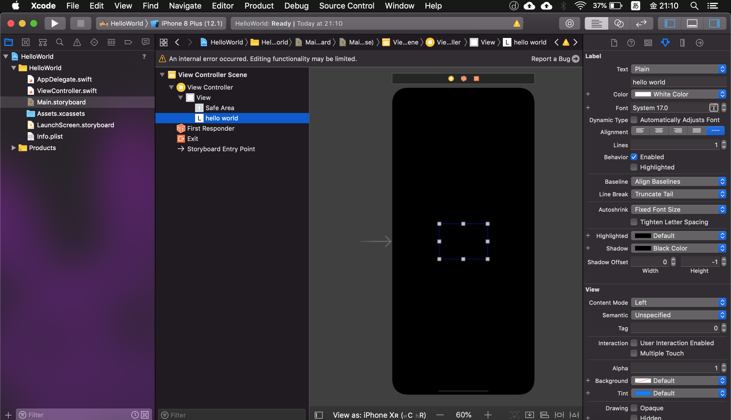 xcodeのstoryboardの表示がおかしい気がする
