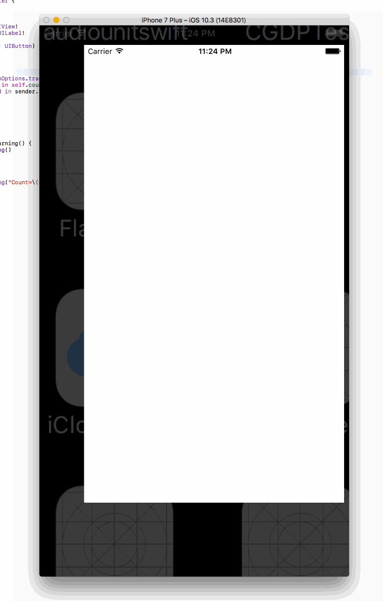 swift3 containerをviewController上のボタンから回転させる方法