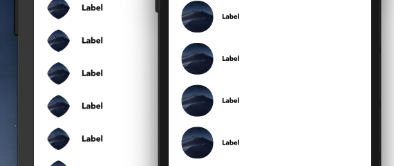 [Swift4.2] UIImageを丸くしようとしたらX以下のデバイスでひし形になってしまう。