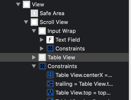 【Xcode】入れ子になるとAutoLayoutで下詰めできない | teratail