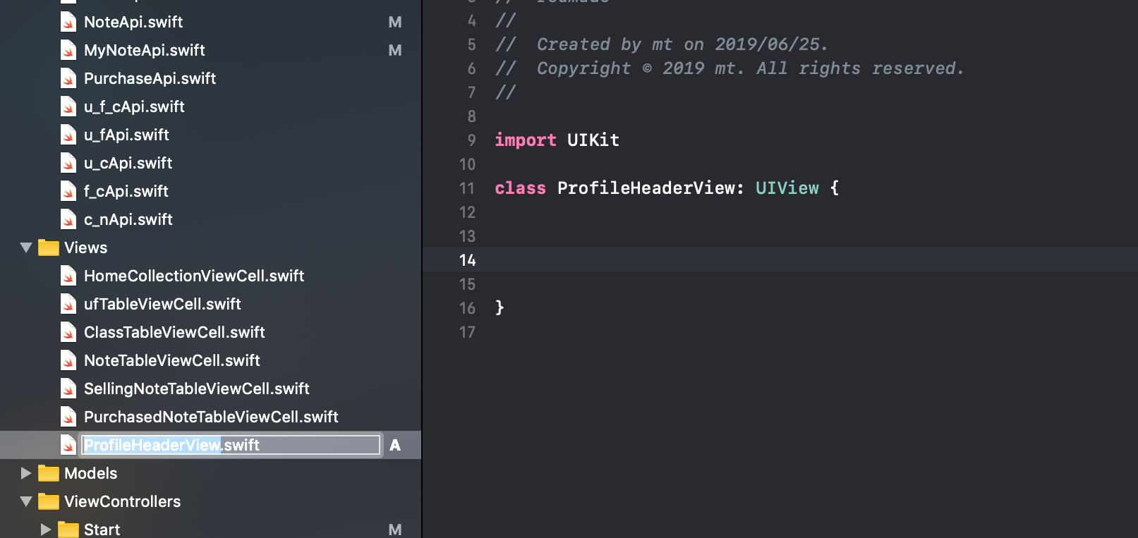 tableViewとtabelViewCellの関係を、viewControllerとなにかのファイルでやりたい