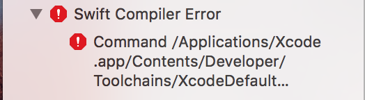 エラー：Command /Applications/Xcode.app/Contents/Developer/Toolchains/XcodeDefault......