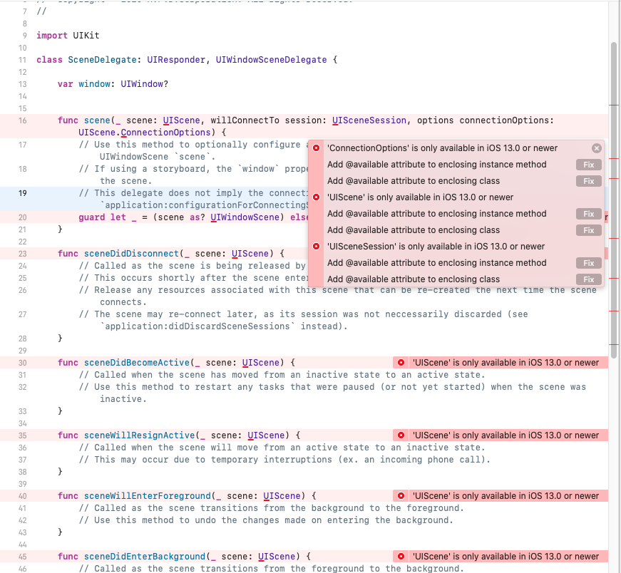 Swift:XcodeにてFile > New Projectで作成した時のiOS Deployment Targetを変更したい