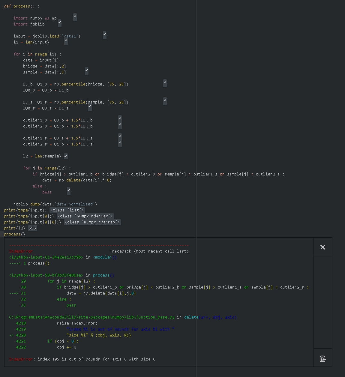 index XXX is out of bounds for axis ~ with size ~ | teratail