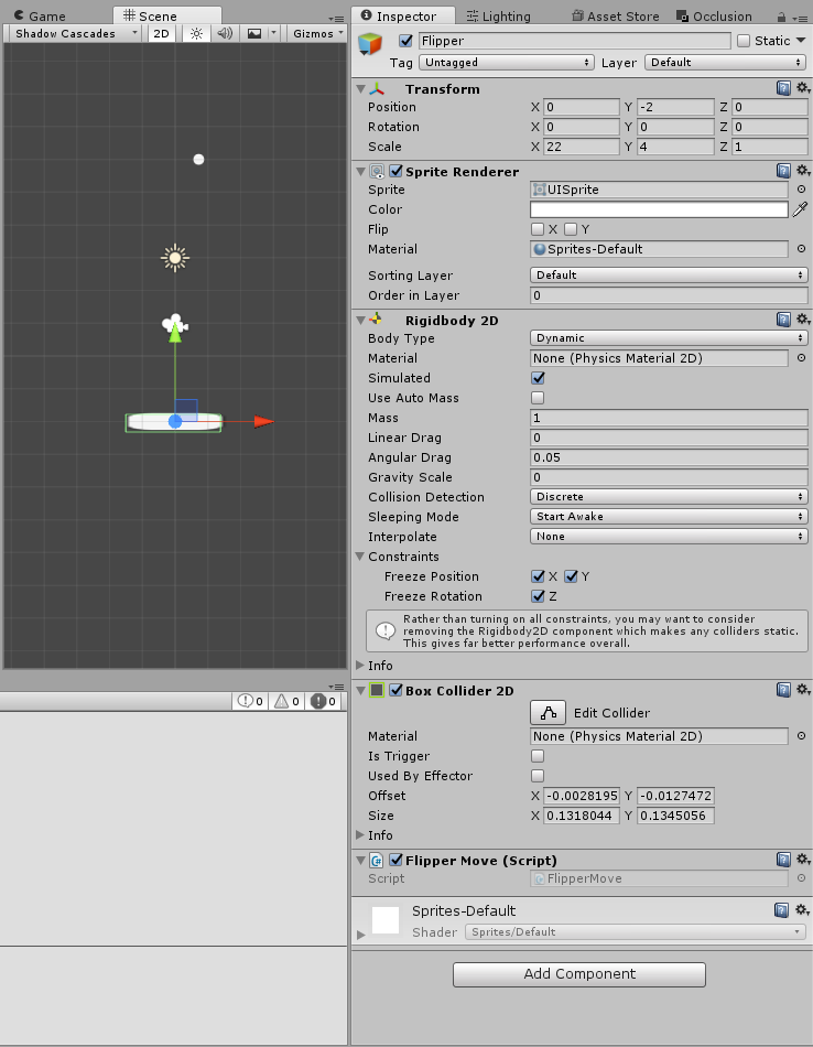 Unity 2Dのボールを弾き返す方法 | teratail