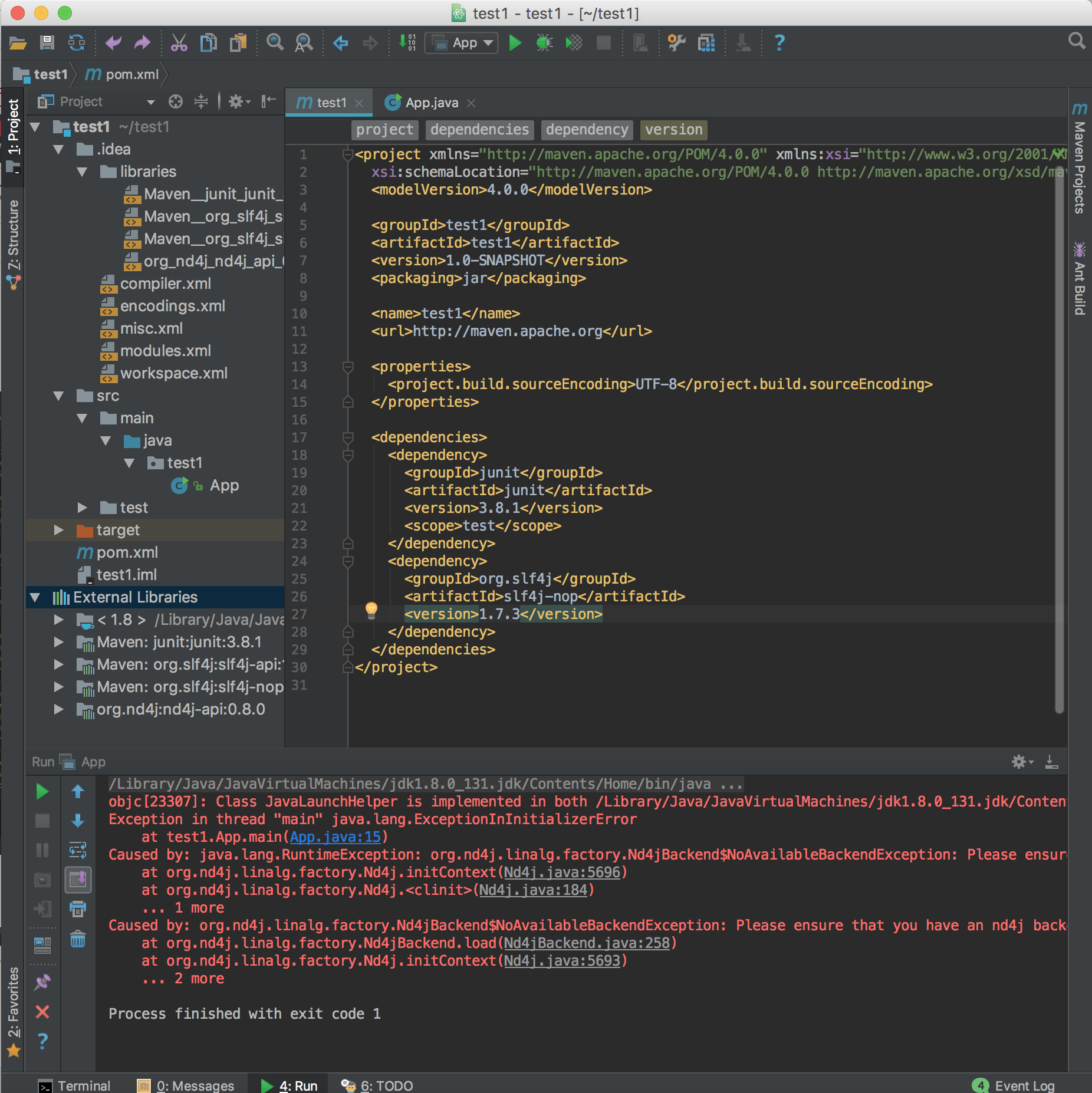 IntelliJを用いたND4Jライブラリのインポート