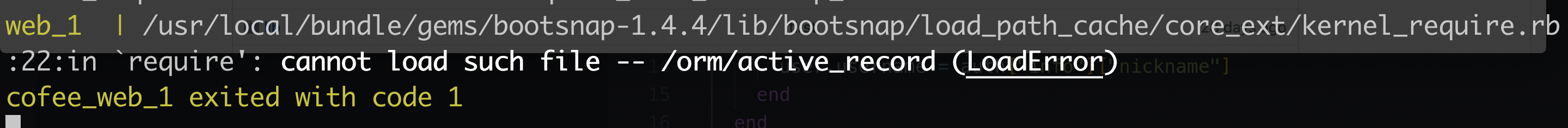 docker-compose up でLoaderrorが発生 | teratail
