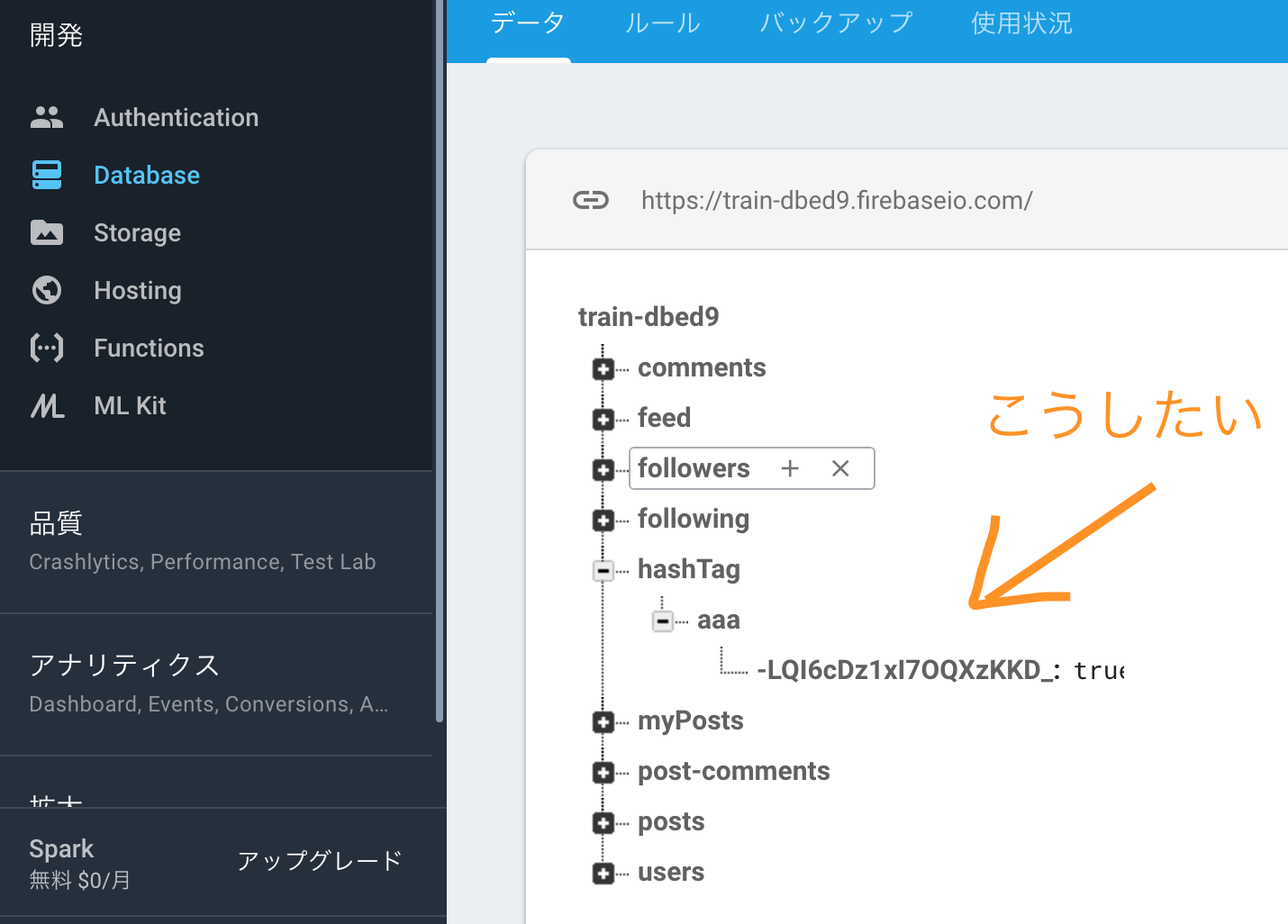 ( Swiftアプリ) Firebaseの updateChildValue が機能しない