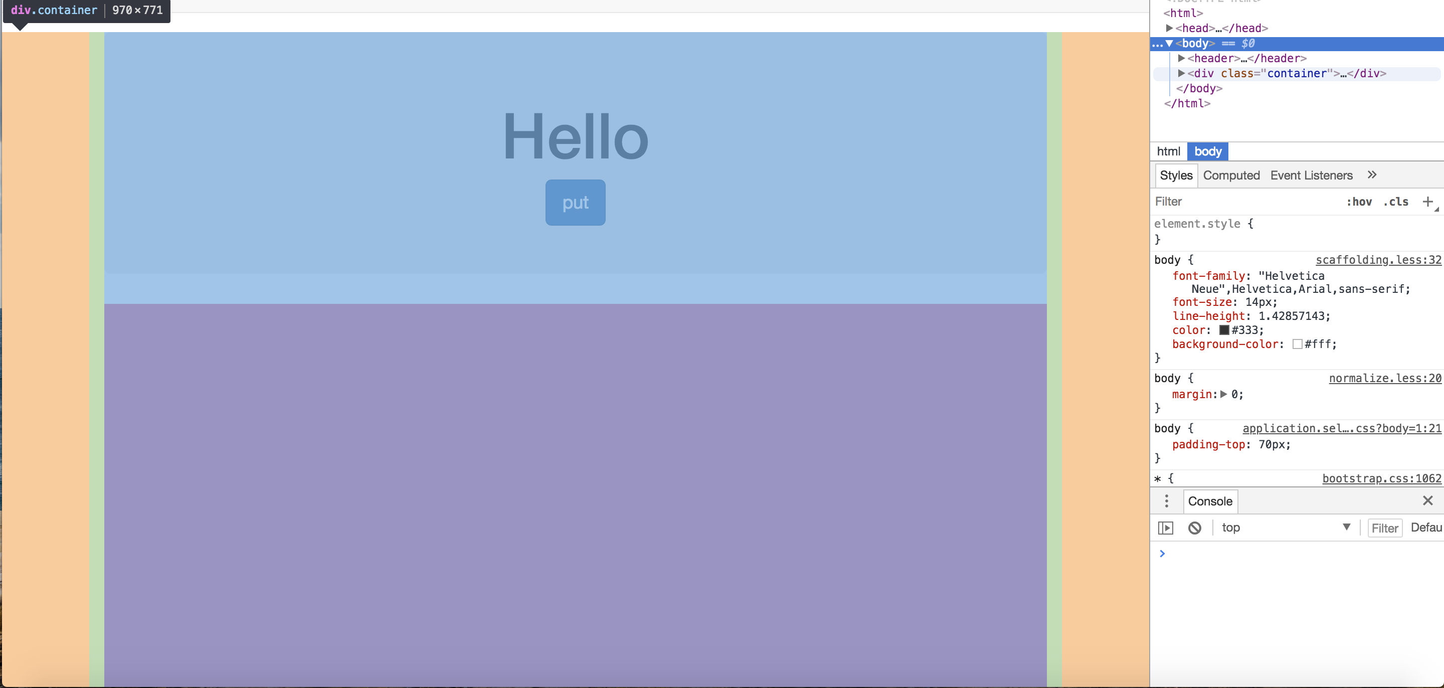 Bootstrap3で勝手に .containerクラスが付いている | teratail