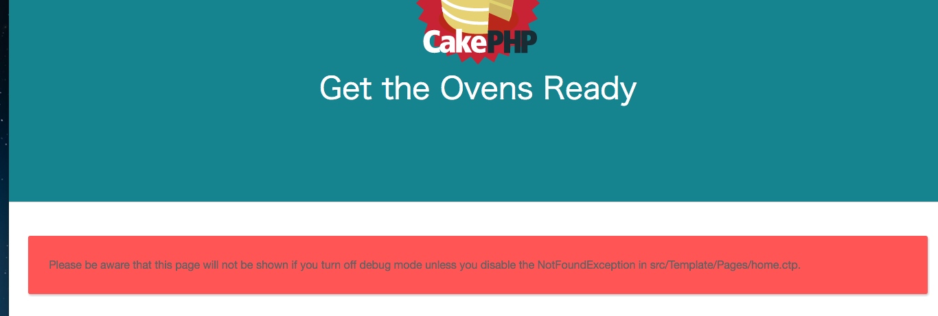 cakephp 初期画面の赤い警告 | teratail