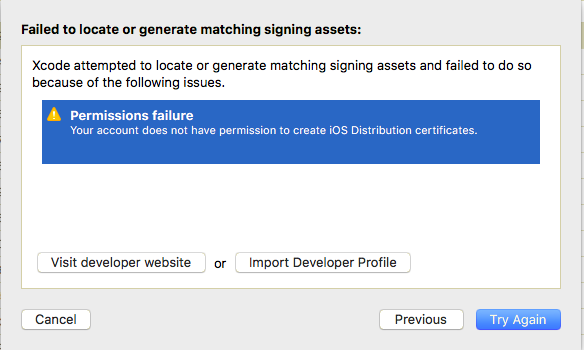 ipaファイル作成：permission failure