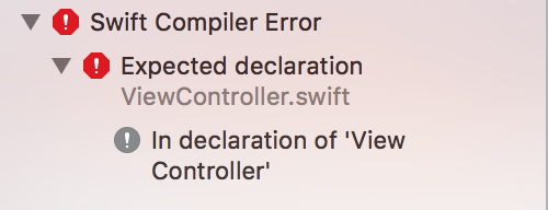 エラー：In declaration of `View Controller`